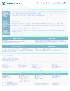 Fillable Online Sole Proprietorship Account Application Form Fax Email ...