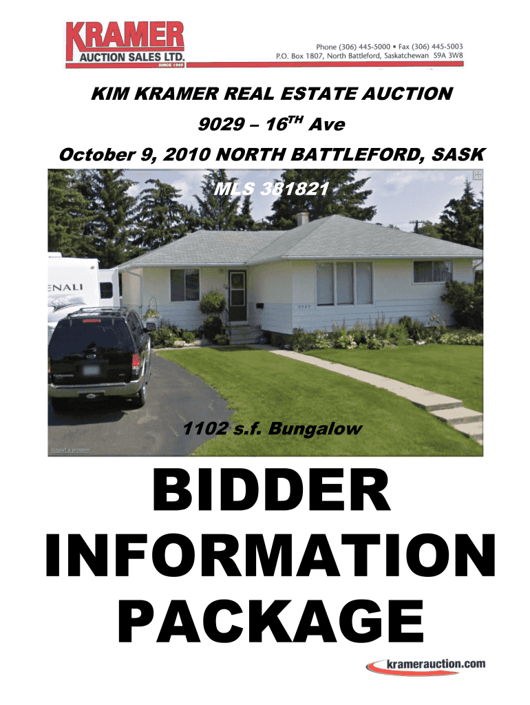 Fillable Online 1 - Cover Kramer Auction - K & A Kramer.doc Fax Email ...