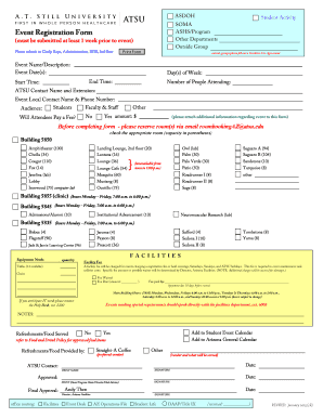 Fillable Online Event Registration bFormb - ATSU Fax Email Print - pdfFiller