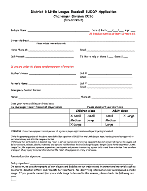 Fillable Online 2015 D6 BUDDY Application Fax Email Print - pdfFiller