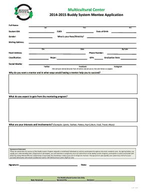 Fillable Online edo unt d What is the Buddy System Peer Mentoring ...