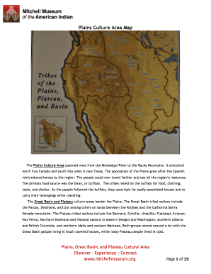 Fillable Online mitchellmuseum Plains Great Basin and Plateau Lesson ...
