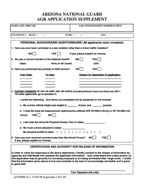 Fillable Online AGR Supplement application Fax Email Print - pdfFiller