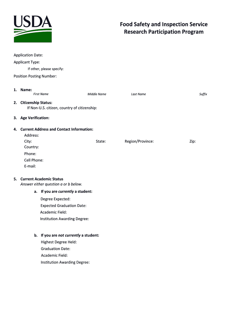 Fillable Online orise orau Food Safety and Inspection Service Fax Email ...