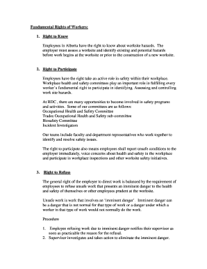 Fillable Online Fundamental Rights of Workers: Fax Email Print - pdfFiller