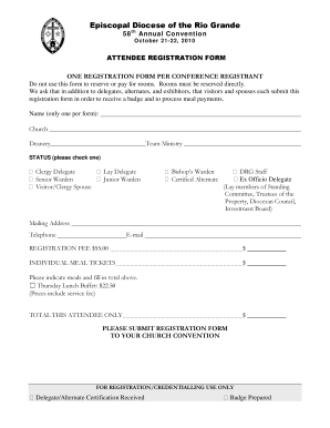 Fillable Online Episcopal Diocese of the Rio Grande 58 t h Annual Conve ...