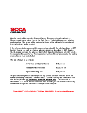 Fillable Online Attached are the Homologation Request forms Fax Email ...