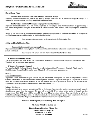 Fillable Online davisbacon REQUEST FOR DISTRIBUTION RULES 0410 - Davis ...