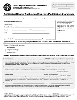 Fillable Online Architectural Review Application Structure Modification ...