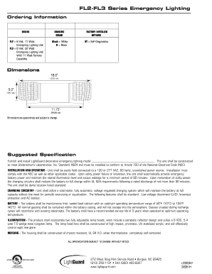 Fillable Online FL2-FL3 Series Emergency Lighting - cescocom Fax Email ...
