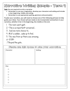 Fillable Online marian school Narrative Writing Sample - Term 4 ...