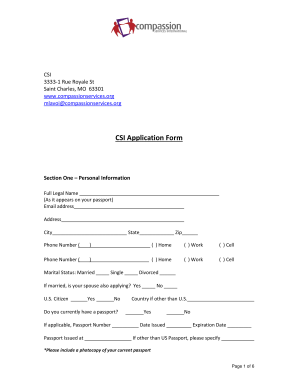 Fillable Online CSI Application Form - Clover Sites Fax Email Print ...