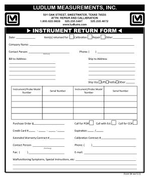 Fillable Online Instrument Return Form Template 3B Fax Email Print ...