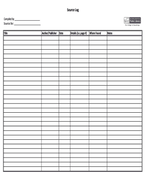 Fillable Online Source Log - New Albany-Floyd County Public Library Fax ...