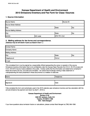 Fillable Online kdheks Class I bFormsb pdf - Kansas Department of ...