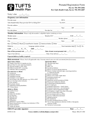 Prenatal Registration - Fill Online, Printable, Fillable, Blank | pdfFiller