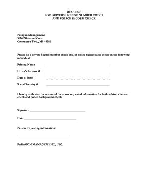 Fillable Online Driver License Check Request Form - livgovcom Fax Email ...
