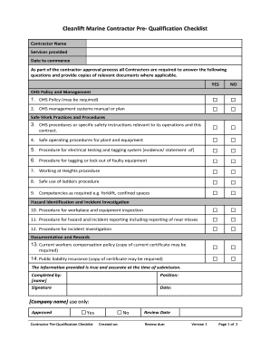 Fillable Online Cleanlift Marine Contractor Pre- Qualification Fax ...