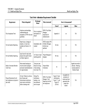Fillable Online Task Order Addendum Requirement Checklist Fax Email ...