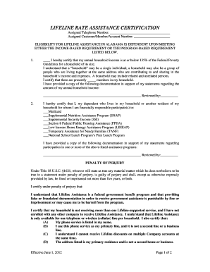 Fillable Online LIFELINE RATE ASSISTANCE CERTIFICATION Fax Email Print ...