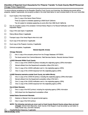 Fillable Online Checklist of Required Court Documents For Prisoner Fax ...