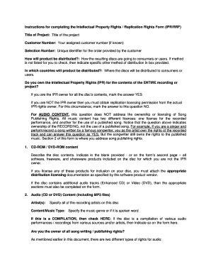 Fillable Online Instructions for completing the Intellectual Property ...