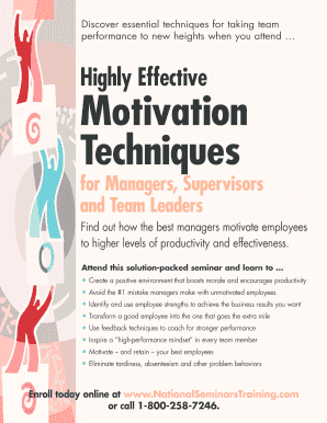 Fillable Online Highly Effective Motivation Techniques ...