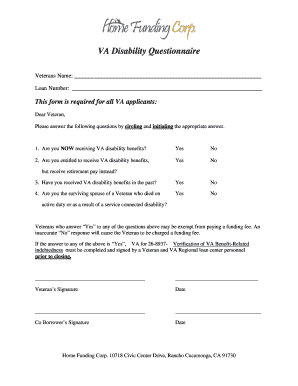 Fillable Online VA Disability Questionnairedocx Fax Email Print - pdfFiller