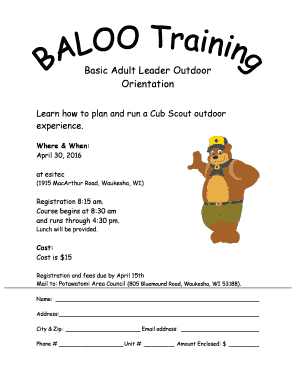 Fillable Online Learn how to plan and run a Cub Scout outdoor ...