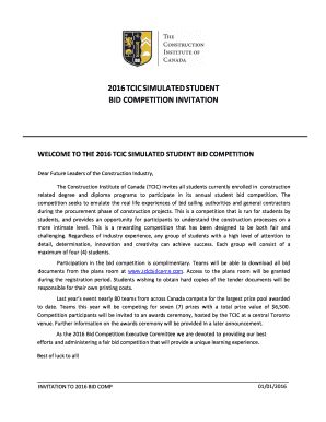 Fillable Online BID COMPETITION INVITATION Fax Email Print - pdfFiller