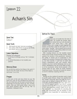 Fillable Online Achans Sin - True Jesus Church Fax Email Print - pdfFiller