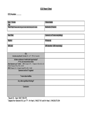 Fillable Online ECG report sheet.doc Fax Email Print - pdfFiller