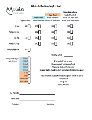 Fillable Online midlakesswimleague Midlakes Heat Sheet Advertising ...