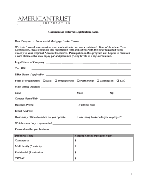 Fillable Online Commercial Loan Broker Registration Form Fax Email ...