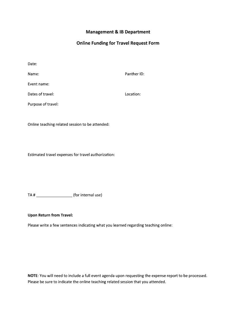 Fillable Online business fiu Online funding TA request form Fax Email ...