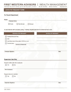 Fillable Online LEAVE PAY REQUEST FORM Fax Email Print - pdfFiller