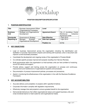 Fillable Online POSITION DESCRIPTIONSPECIFICATION 1 POSITION Fax Email ...