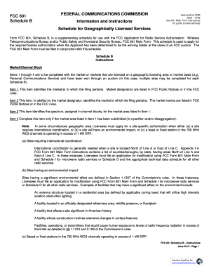 Fillable Online FCC 601 FEDERAL COMMUNICATIONS COMMISSION Schedule Fax ...