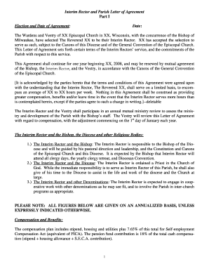 Fillable Online Letter of Agreement for Interim Rector Fax Email Print ...