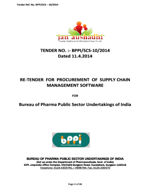 Bppi Tender - Fill Online, Printable, Fillable, Blank | pdfFiller