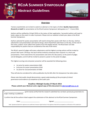 Fillable Online rcoa ac Download a copy of the Abstract Guidelines here ...