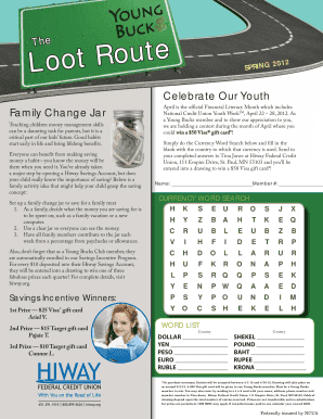 Fillable Online Celebrate Our Youth Family Change Jar ily Change Jar ...