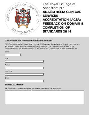 Fillable Online rcoa ac ACSA Feedback on Domain 5 Completion of ...