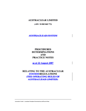 Fillable Online SFE Notice 15907 - Annexure B - Austraclear Procedures ...