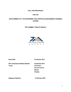 Fillable Online DEVELOPMENT OF A TIA INVESTMENT AND PORTFOLIO ...