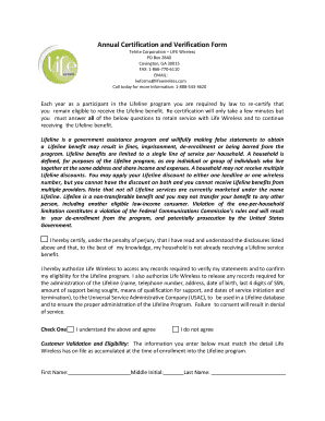 Fillable Online Annual Certification and Verification Form Fax Email ...