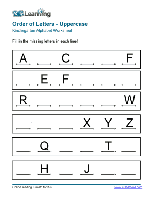 Fillable Online Order of Letters - Uppercase Fax Email Print - pdfFiller