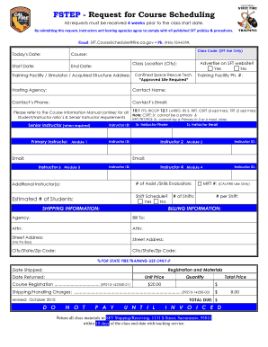 Fillable Online osfm fire ca REQUEST FOR CFSTES COURSE SCHEUDLING ...