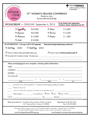 Fillable Online Sponsorship-Ad Form - WWC 2015pub Fax Email Print ...