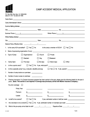 Fillable Online Camp-Accident Medical Fax Email Print - pdfFiller